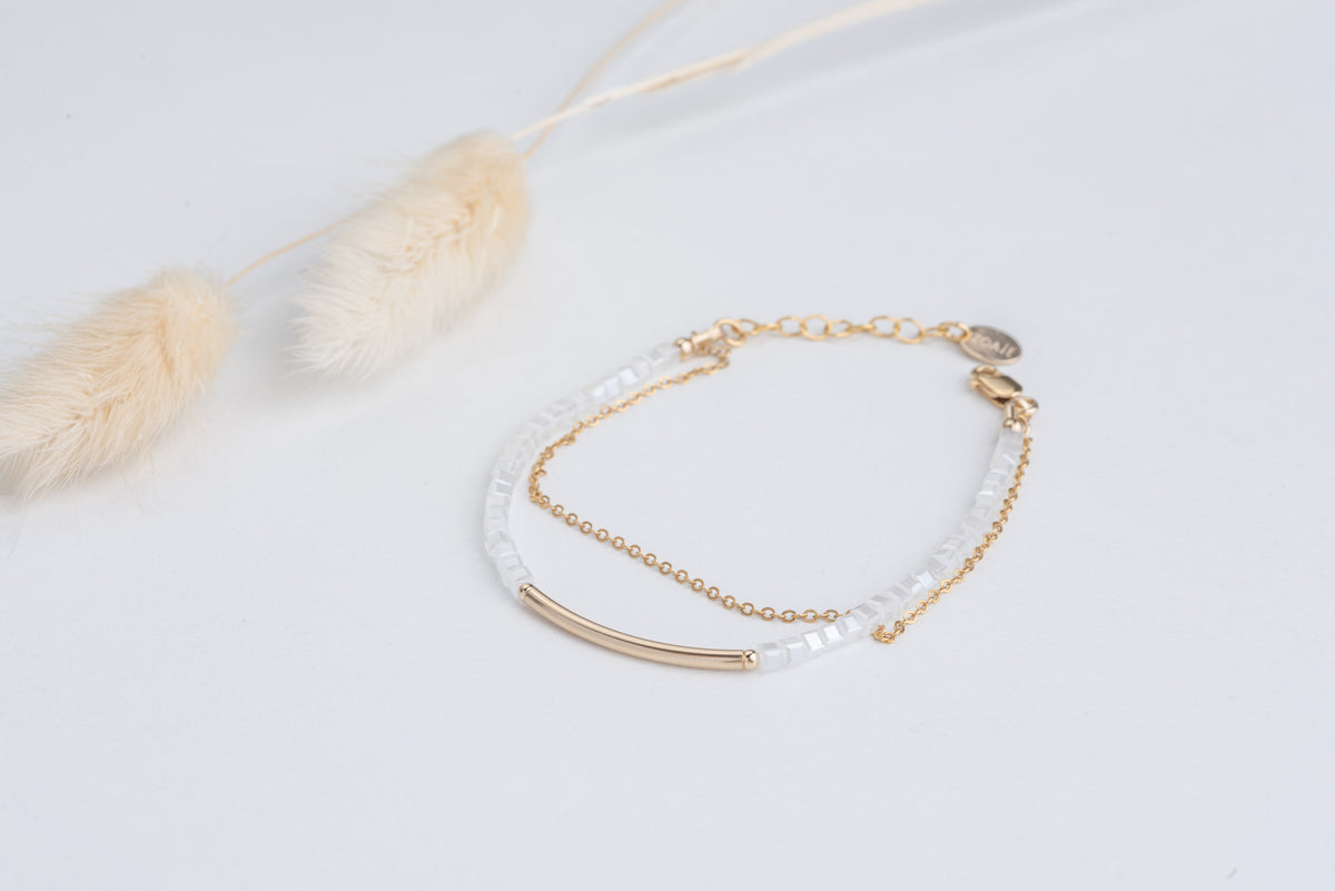 14k Gold Filled White Crystal Bracelet | Allergy Free & Dainty | ZOAJE ...