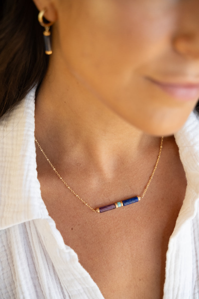 14k Gold Filled Lapis Lazuli Necklace | Elegant & Dainty | ZOAJE – Zoaje